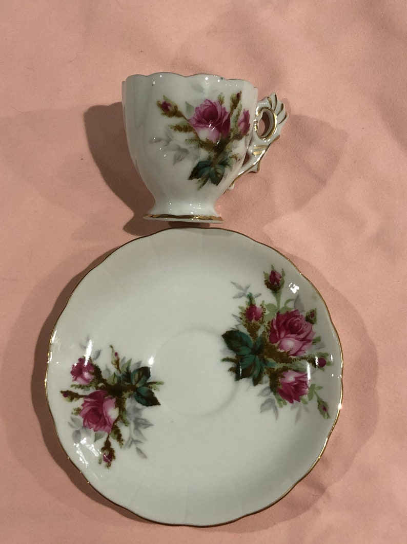 Demitasse Rossetti Antique Rose Cup and Saucer Made in Japan - Etsy