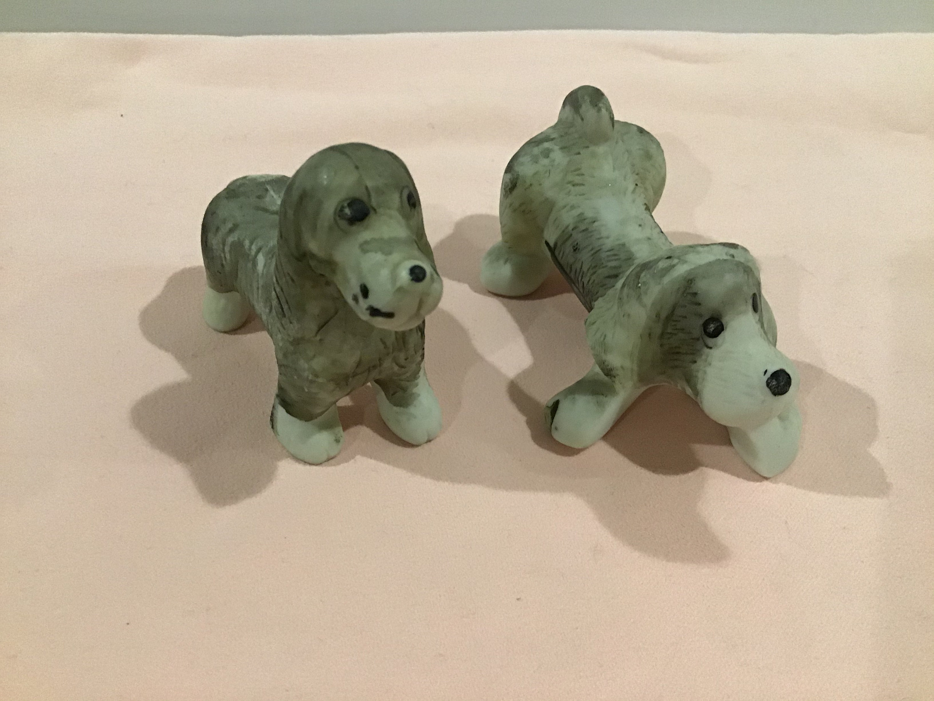 Pair of Mini Ceramic Dogs 3-1/4 Inches Long | Etsy