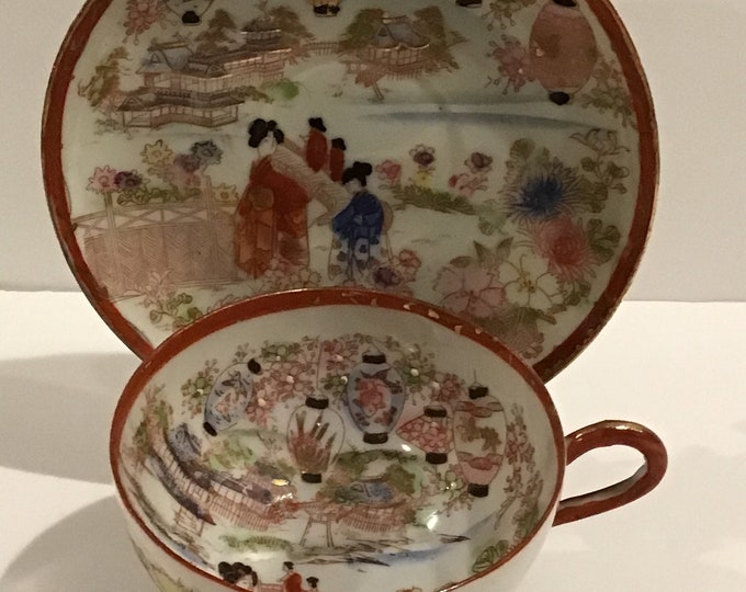 Geisha Ware Cup and Saucer, Made in Japan, Floral - Etsy