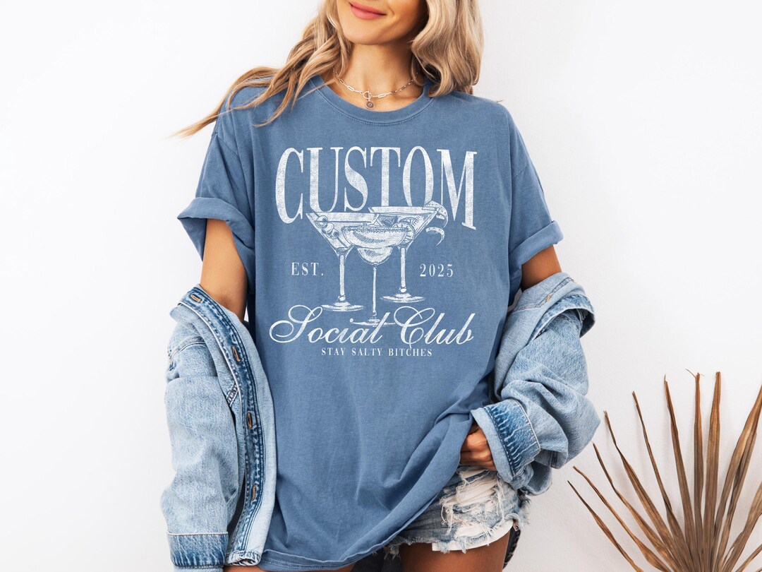 Custom Social Club Comfort Colors Shirt, Bachelorette Party Tee - Etsy