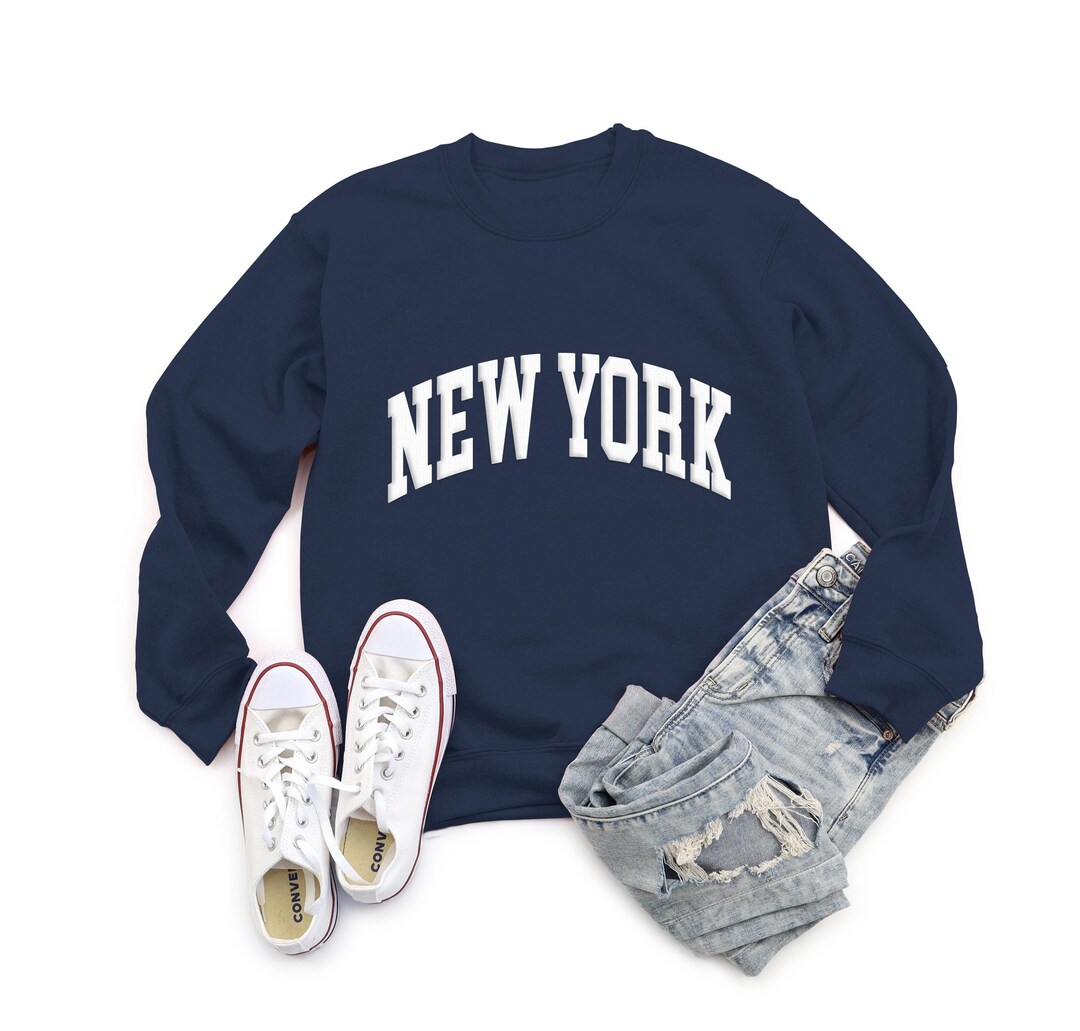 New York Puff Sweatshirt, New York City Puff Sweatshirt, Baseball Puff ...