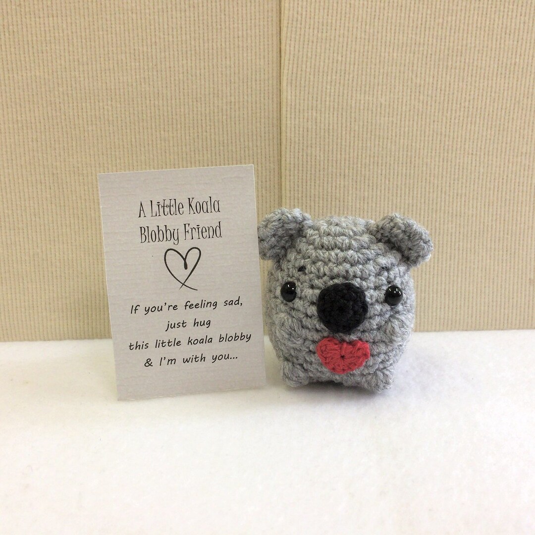 Amigurumi Crochet Koala Blobby Friend With Message, Australian Gift ...