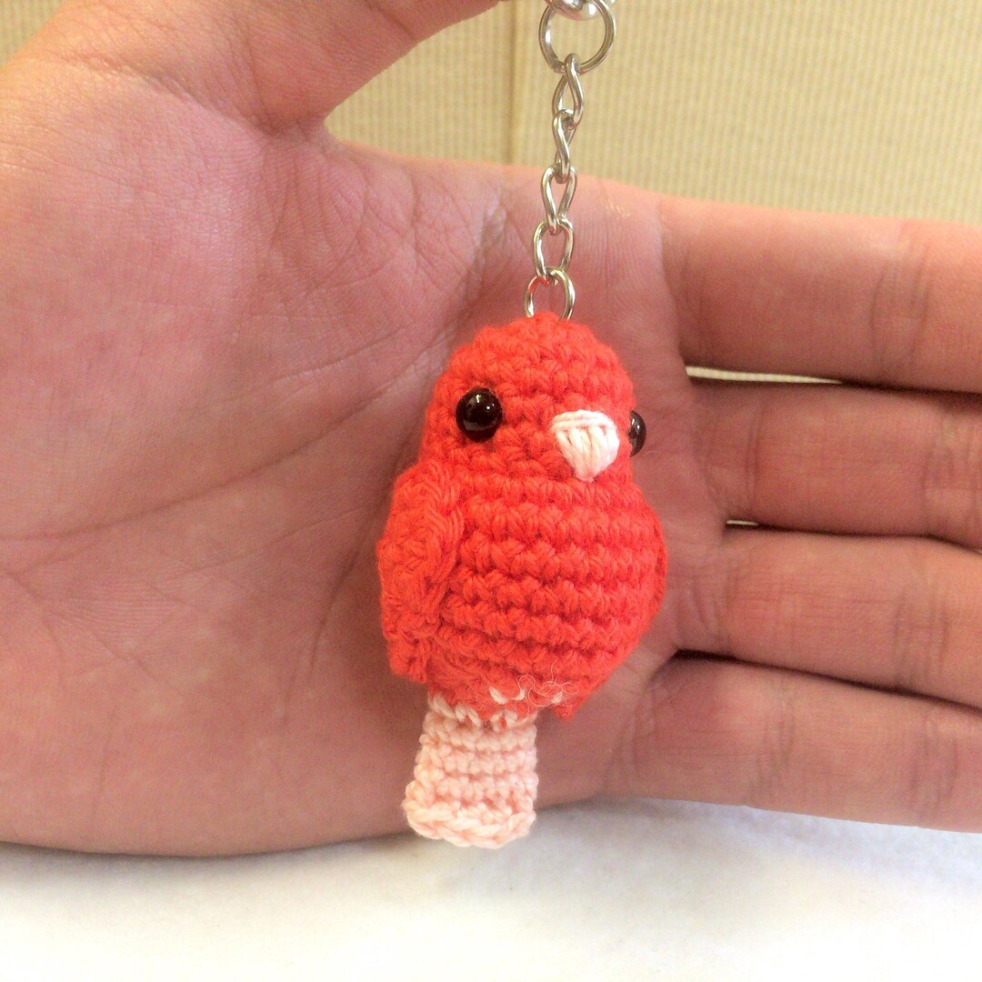 Miniature Amigurumi Crochet Canary Keyring, Keychain, Bag Charm ...