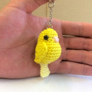 Miniature Amigurumi Crochet Canary Keyring, Keychain, Bag Charm ...