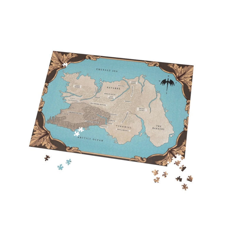 Fourth Wing Map of the Continent 1000 Piece Puzzle Basgiath Violet ...