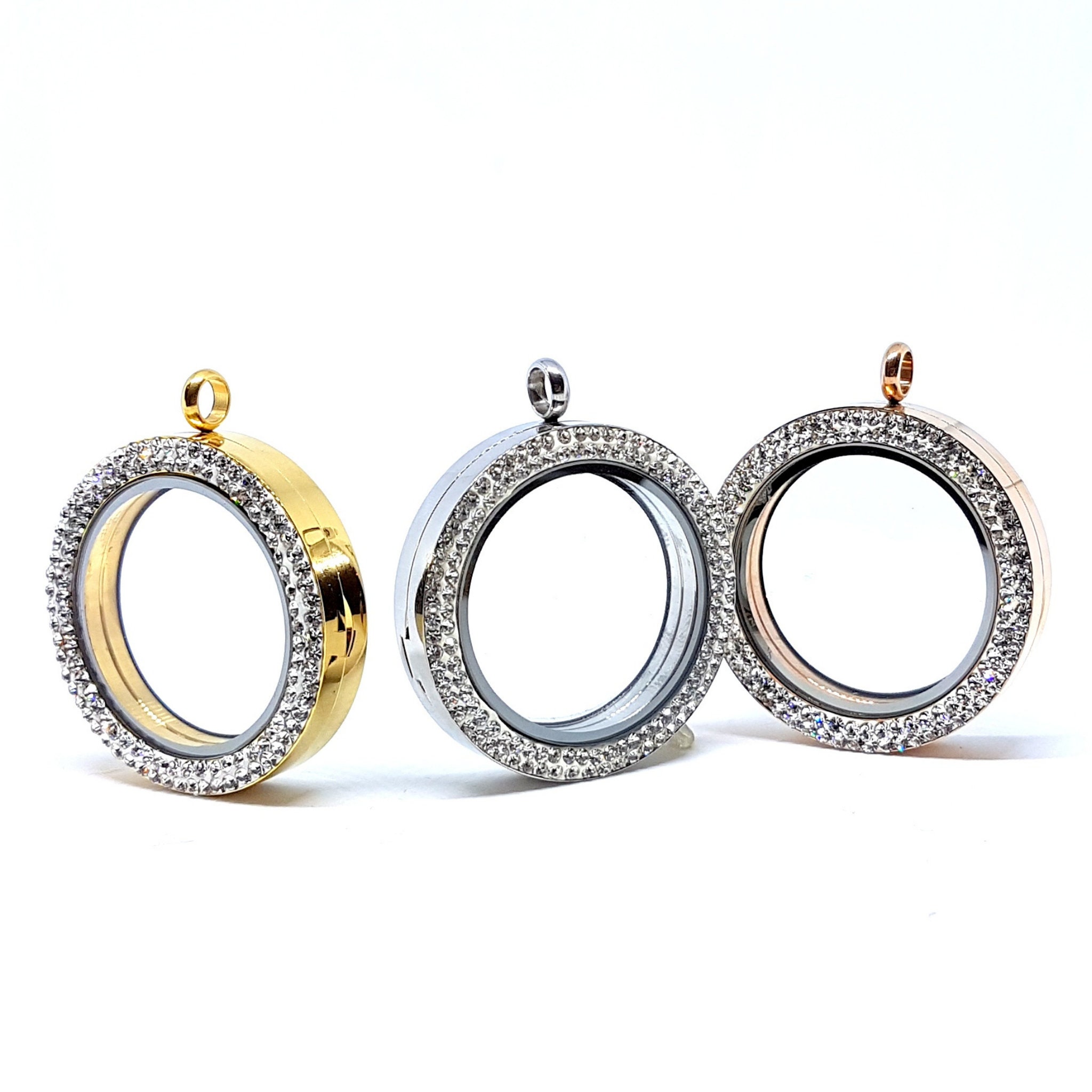 Dazzling Double Crystal Floating Glass Lockets - Etsy