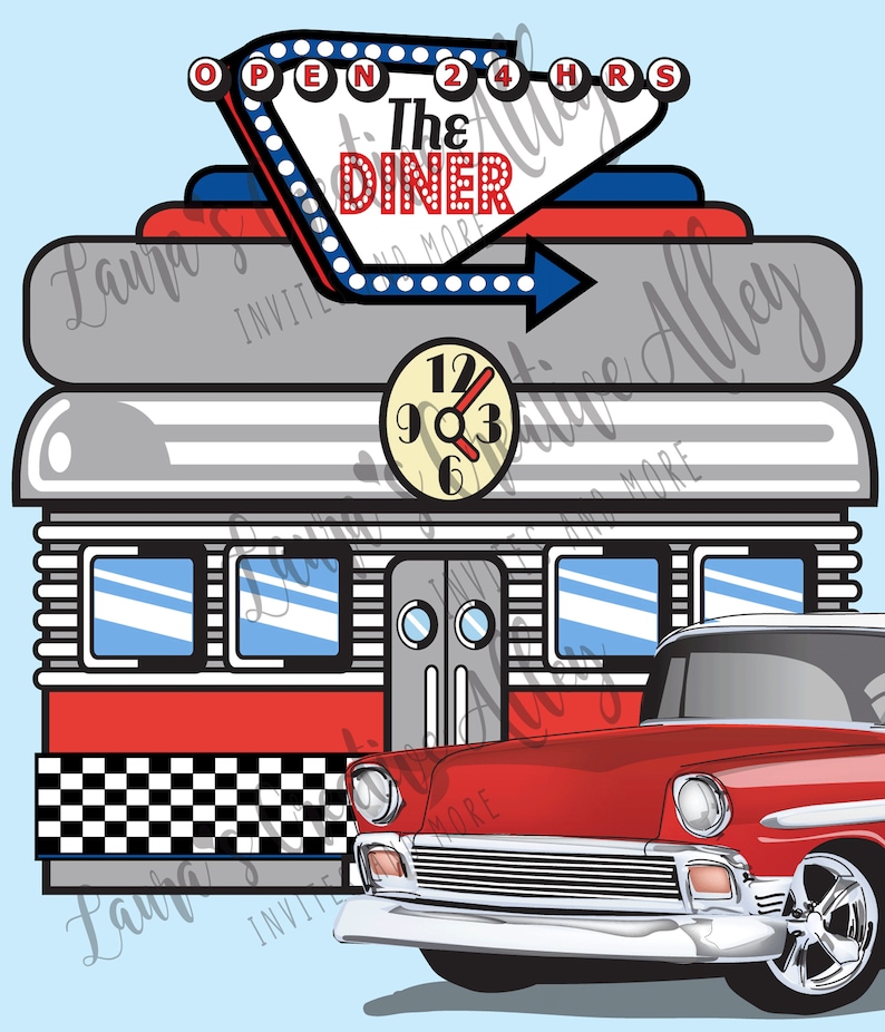 50's Retro Diner Exterior - Etsy