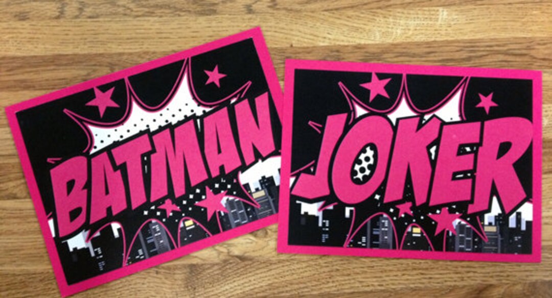 BATMAN Inspired Table Name Cards - Etsy