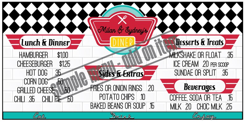 Retro 50's Diner Backdrop - Etsy