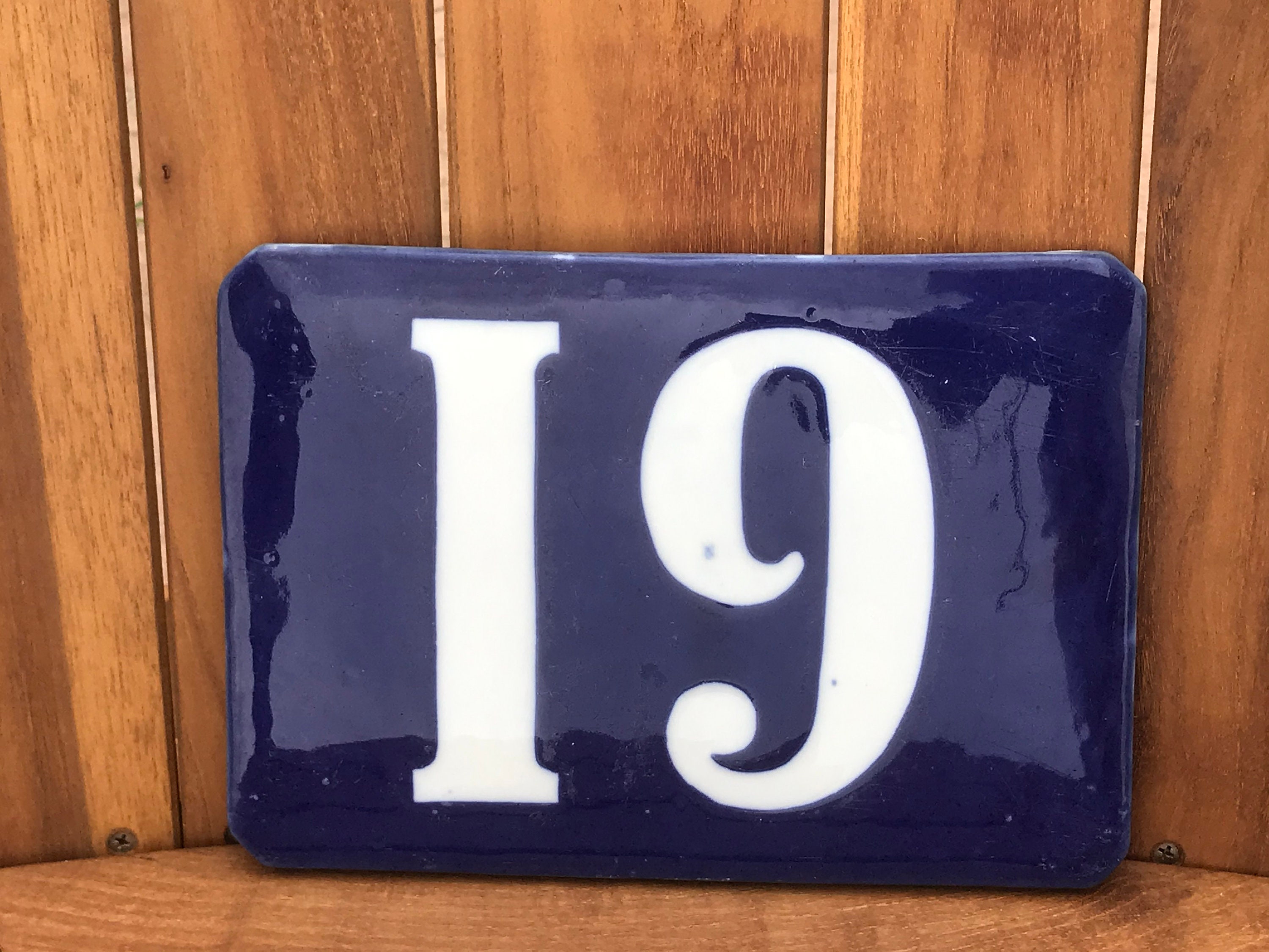 Vintage French CERAMIC HOUSE NUMBER 19 or 61 Nineteen or Sixty | Etsy