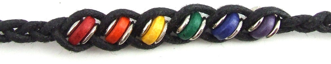 JL17-9 Rainbow Thin Ceramic Bead Braid Bracelet - 9" - Etsy