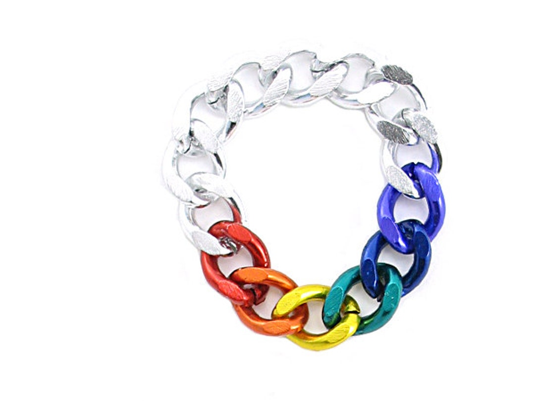 JL43-L Rainbow Chain Ring - LG - Etsy