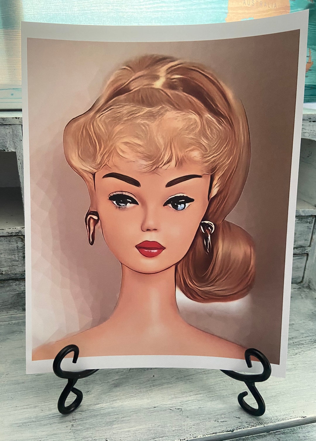 Barbie Portrait Art Print 8x10 Blonde Ponytail Silkstone - Etsy