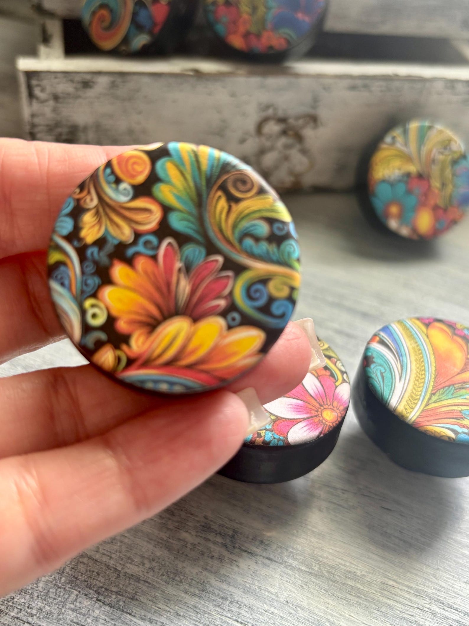 Colorful Paisley Cabinet Knobs – Handcrafted Boho Drawer Pulls - Etsy