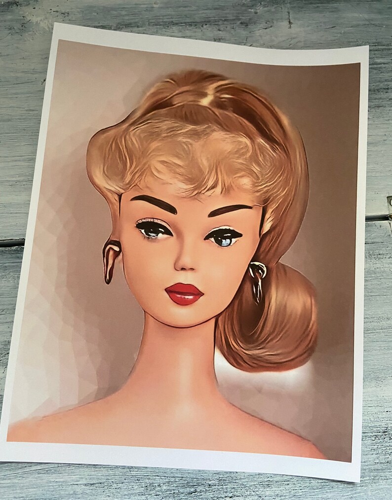 Barbie Portrait Art Print 8x10 Blonde Ponytail Silkstone - Etsy