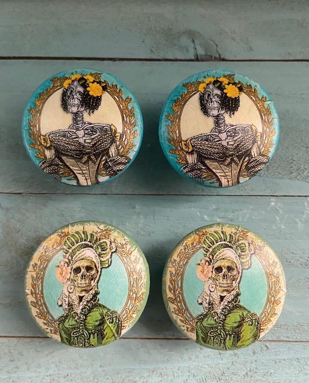 Gothic Madame Skeleton Cabinet Knobs or Drawer Pulls Set of 4 : Shabby ...