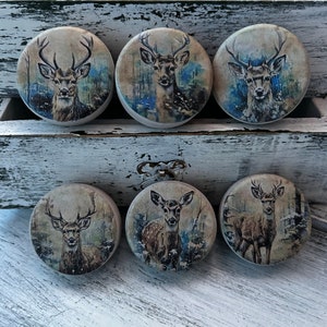 Wildlife Deer Buck Cabinet Knobs Drawer Pulls Rustic Hunting Cabin ...