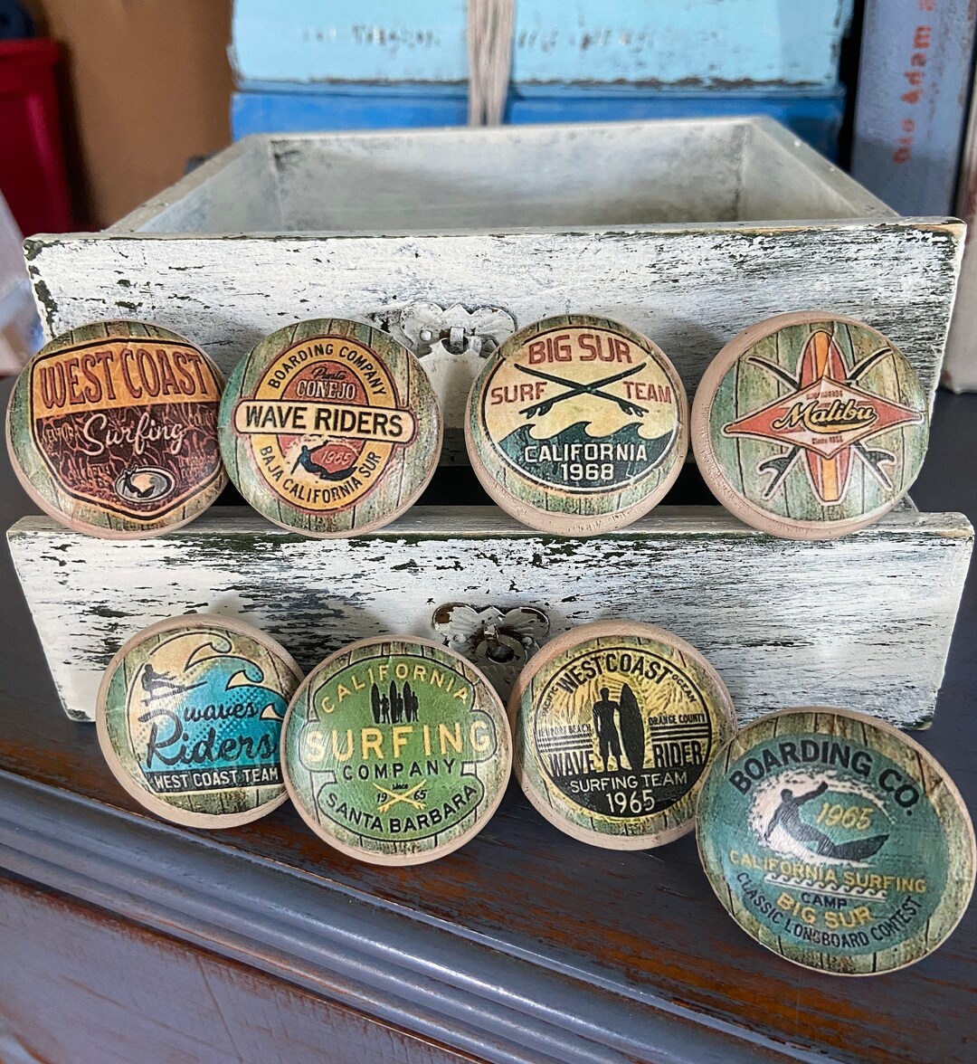 Coastal Surf Handmade Wood Knobs – Beach House Decor - Etsy