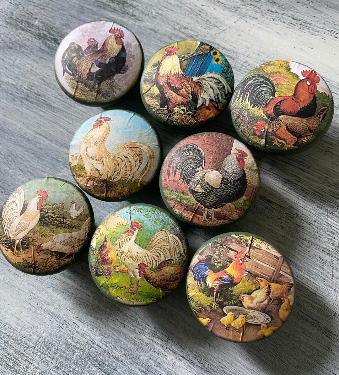 Rooster Cabinet Knobs Handmade Drawer Pulls - Etsy