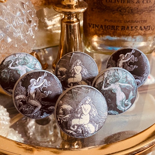 Vintage Mermaid Theme Handmade Cabinet Knobs Drawer Pulls Set - Etsy