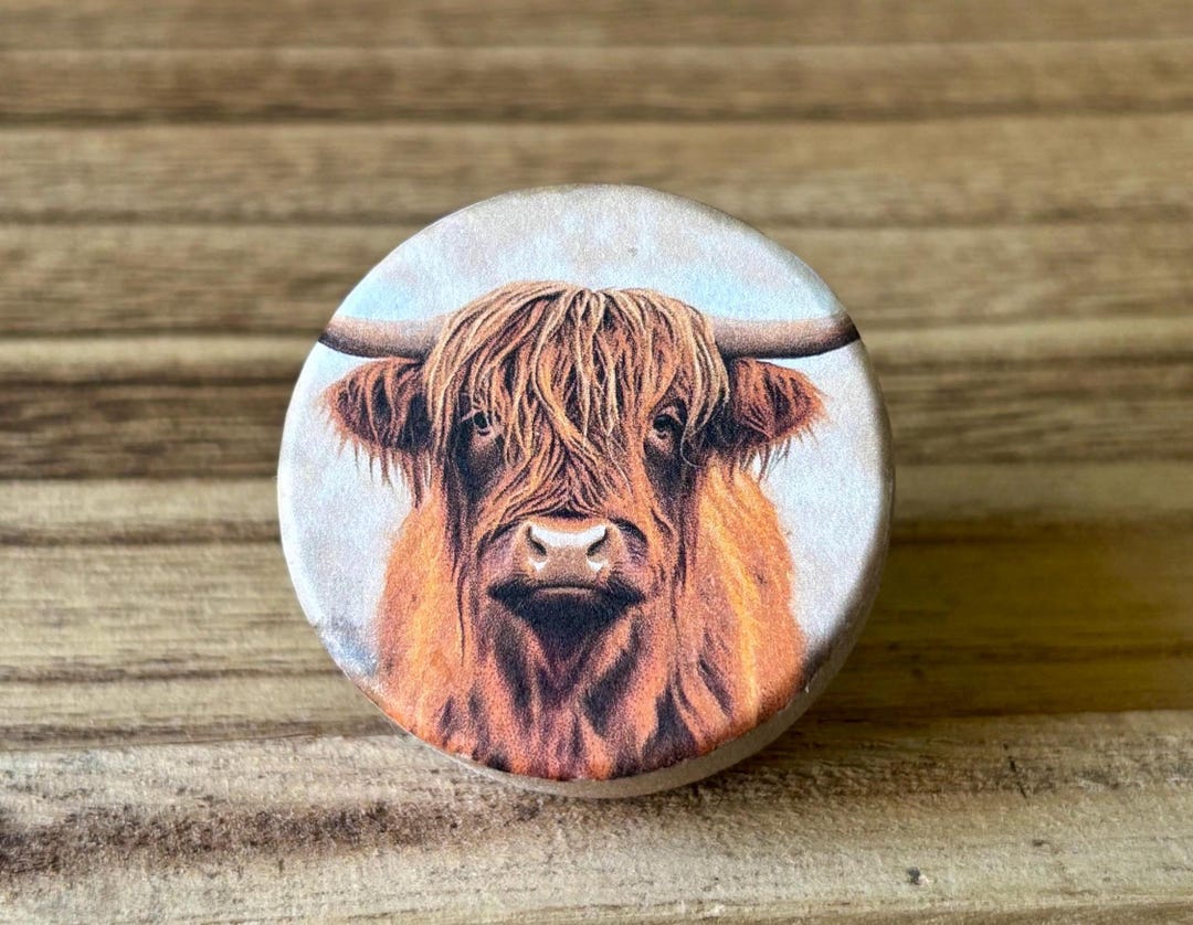 Highland Cow Cabinet Knobs Handmade Wood Furniture Drawer Pulls - Etsy