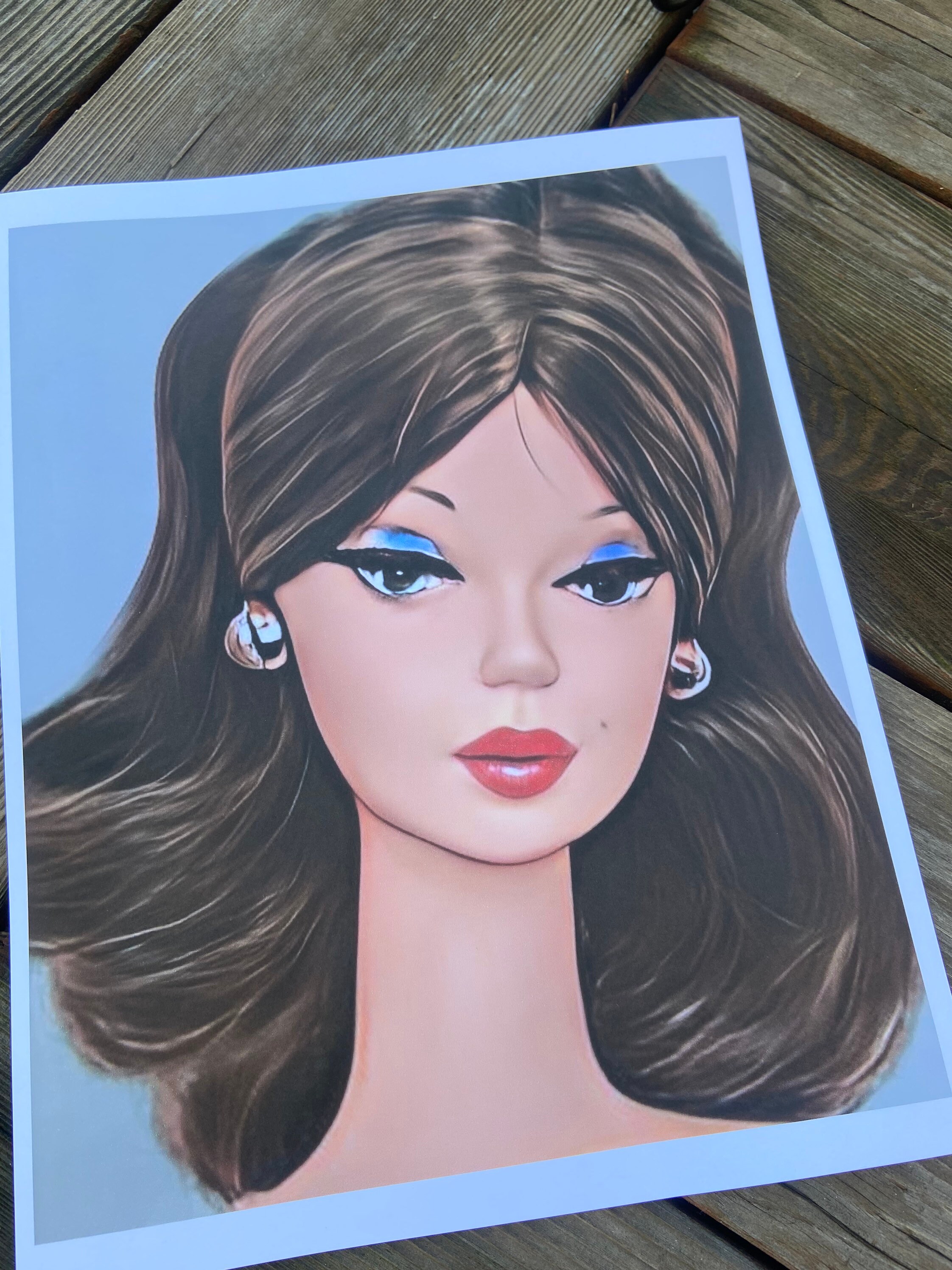 Retro Brunette Barbie Portrait Art Print 8x10 Silkstone Beauty - Etsy