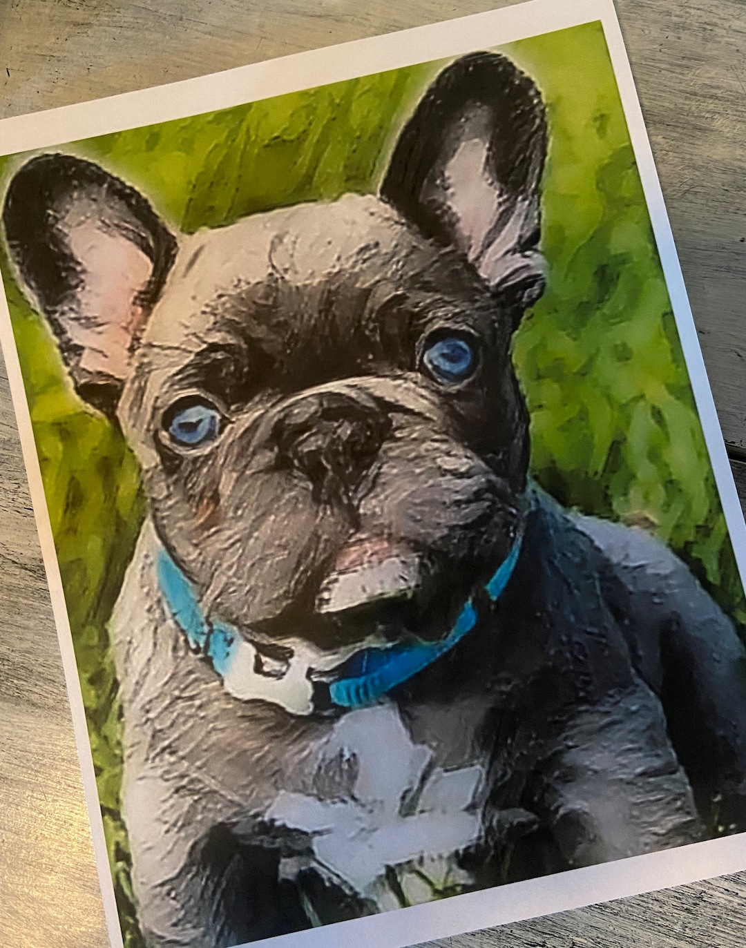 Frenchie Dog Portrait Art Print 8x10 Reproduction of My - Etsy