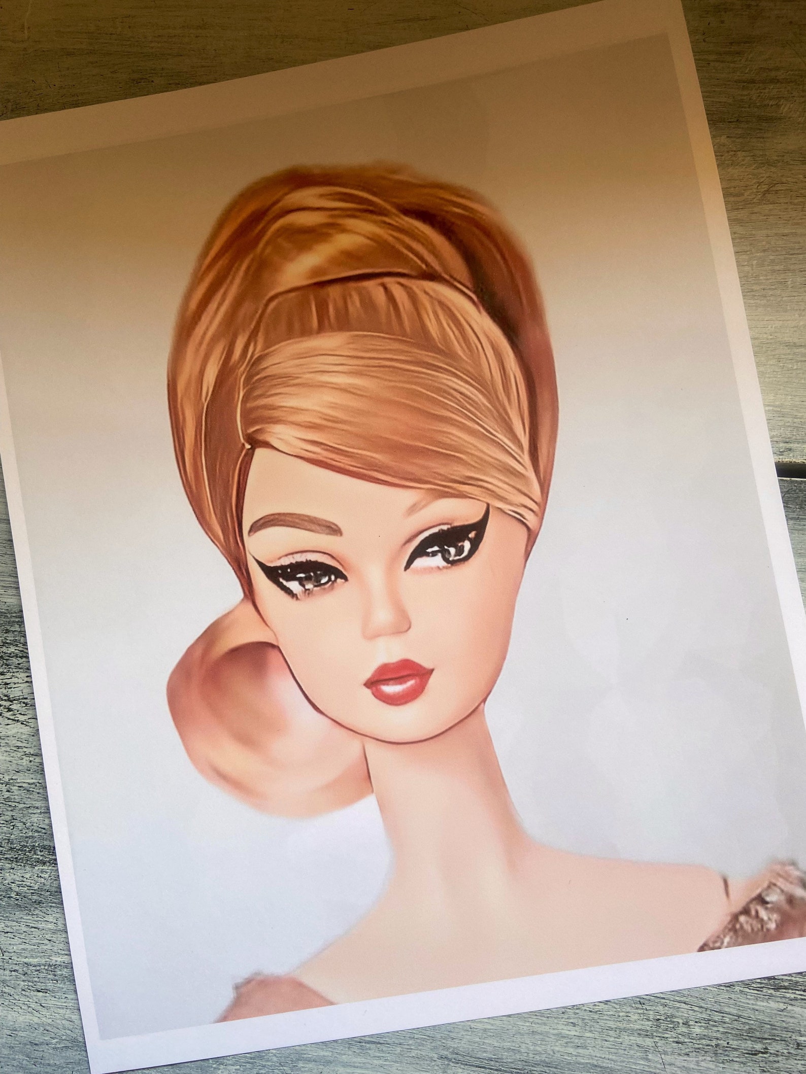 Retro Barbie Portrait Art Print 8x10 Silkstone Barbie 208A - Etsy