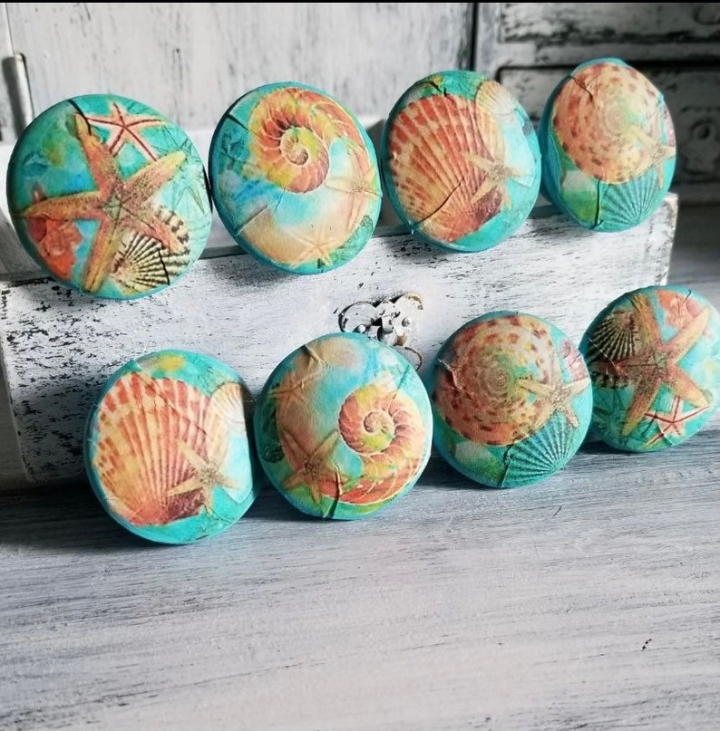 Coastal Beach House Theme Handmade Wood Cabinet Knobs or - Etsy