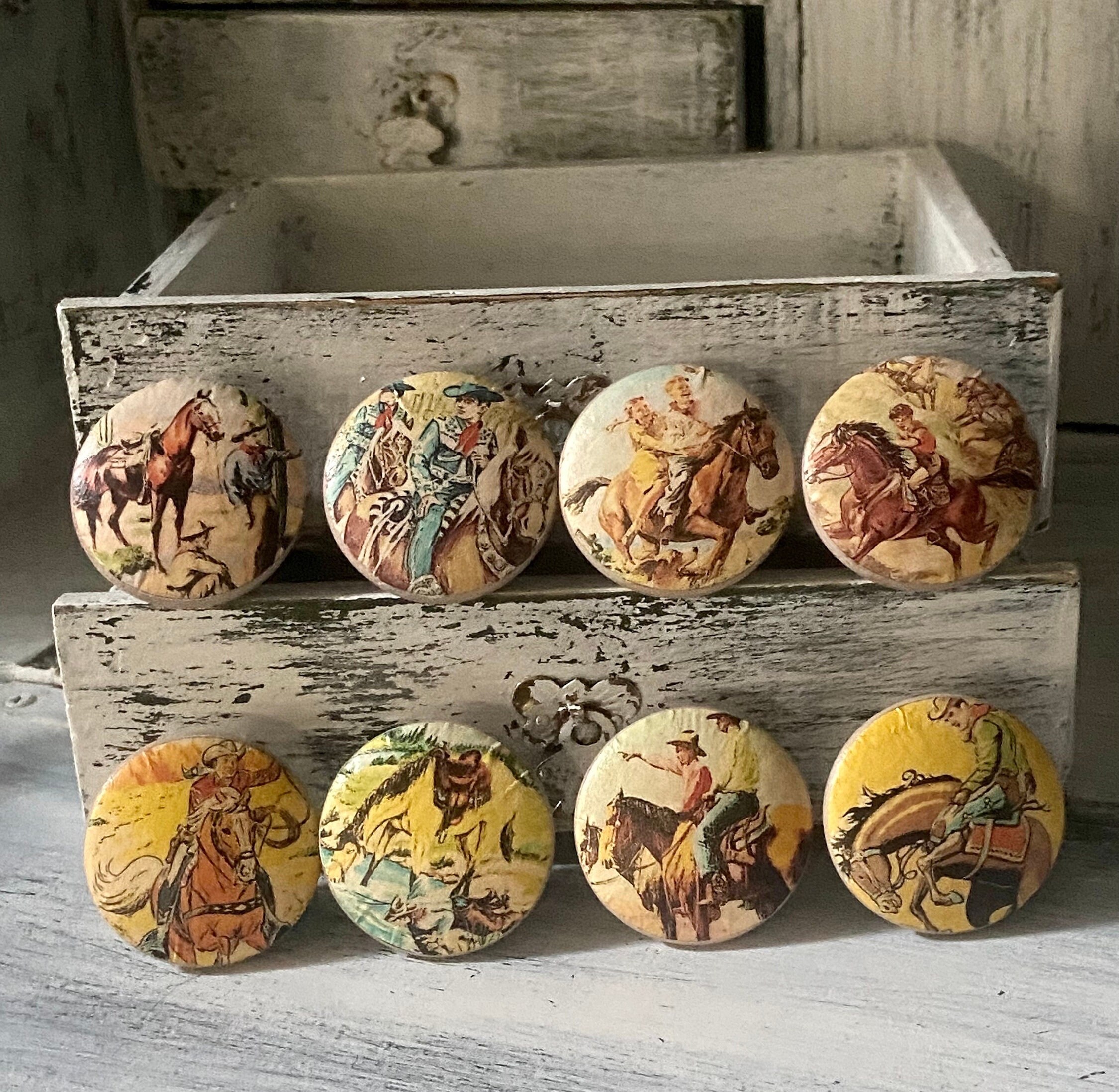 Rustic Ranch Wooden Cabinet Knobs – Cowboy Storyteller Theme - Etsy