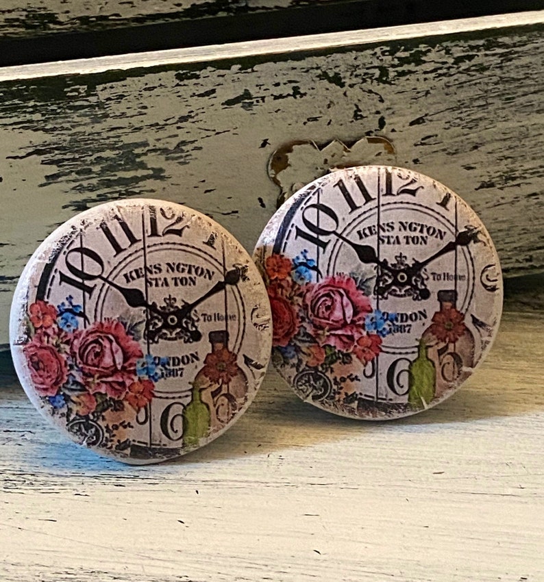 Vintage Clock Theme Cabinet Knobs Drawer Pulls Set of 4 - Etsy