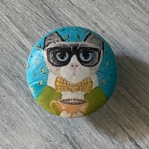 CATS Cabinet Knobs Drawer Pulls Kitty Cat Set of 10 Whimsical Felines ...