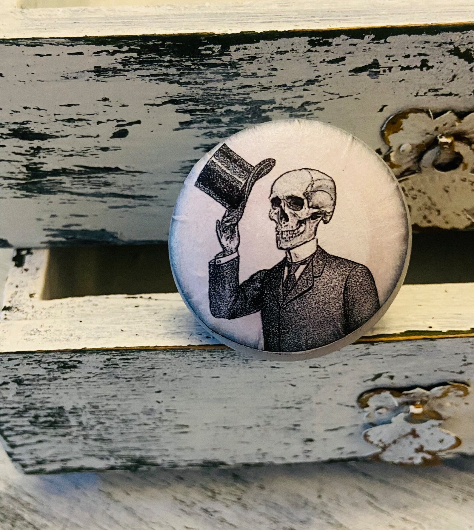 Gothic Gentleman Skeleton Skull Handmade Wood Cabinet Knobs - Etsy