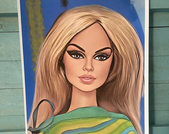 Retro Barbie Portrait Art Print 8x10 Silkstone Beauty 185A - Etsy