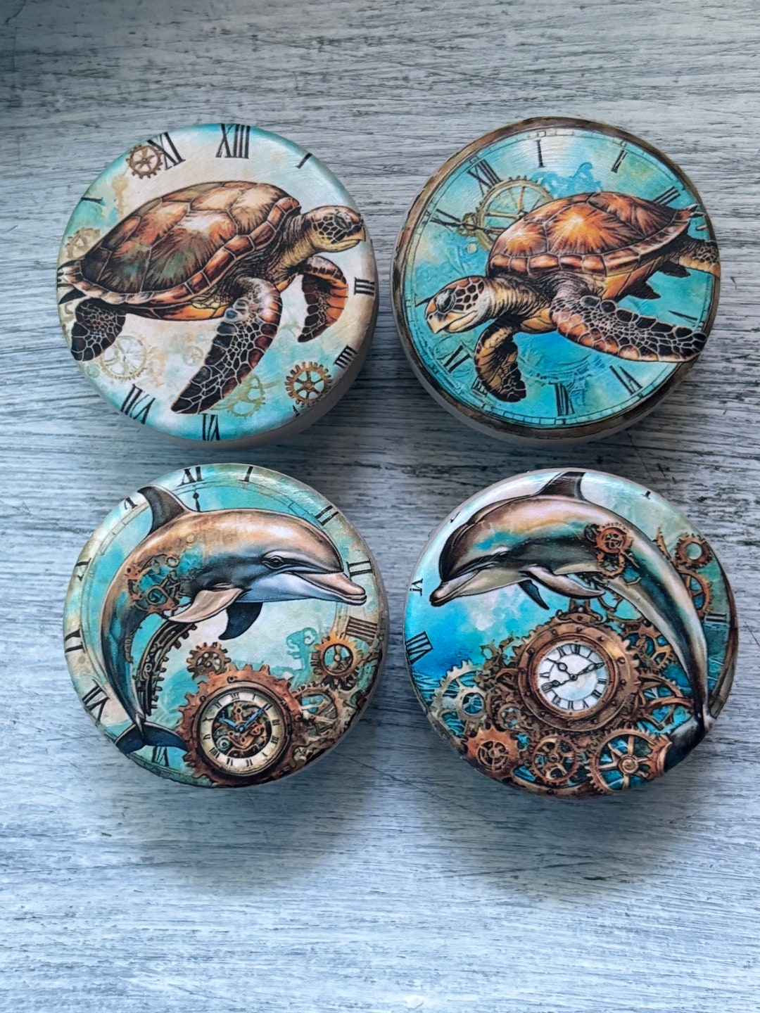 Coastal Cabinet Knobs Drawer Pulls Rustic Beach House Decor Sea Turtle ...