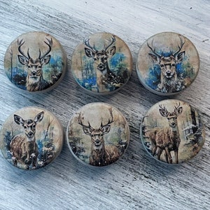 Wildlife Deer Buck Cabinet Knobs Drawer Pulls Rustic Hunting Cabin ...