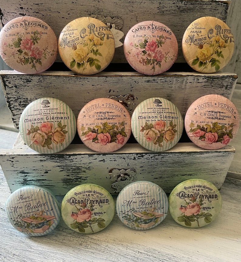 Shabby French Country Farmhouse Vintage Floral Labels Cabinet - Etsy