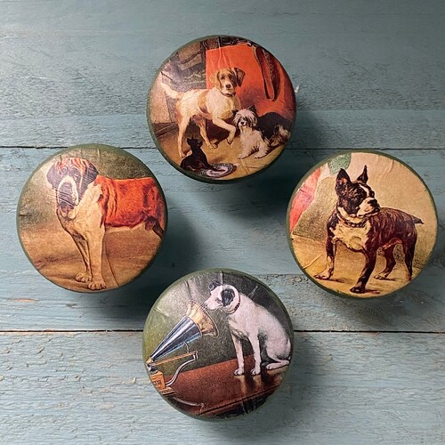 Terrier Dogs Whimsical Wood Cabinet Knobs Drawer Pulls - Etsy