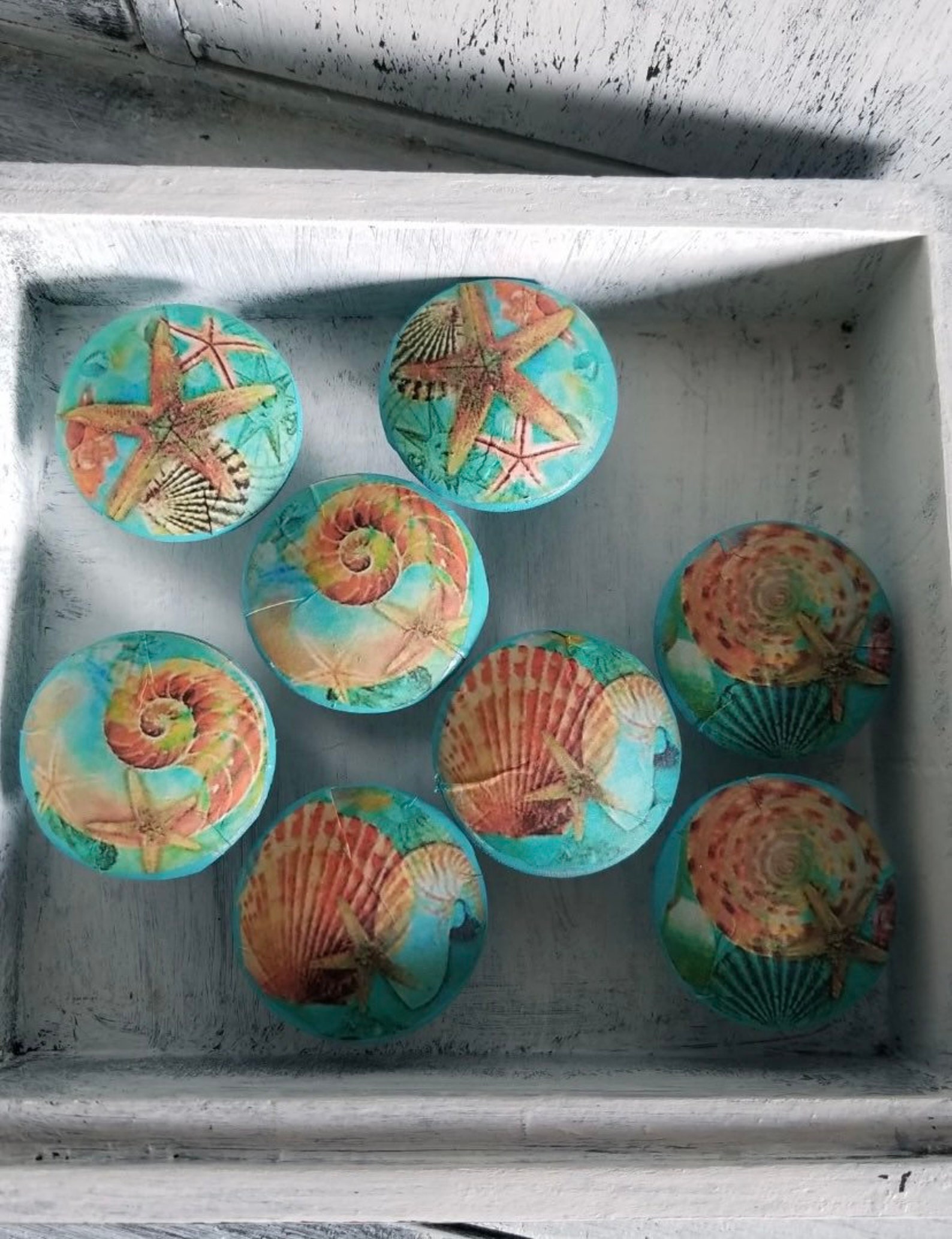Coastal Cottage Handmade Wood Cabinet Knobs Drawer Pulls -furniture ...