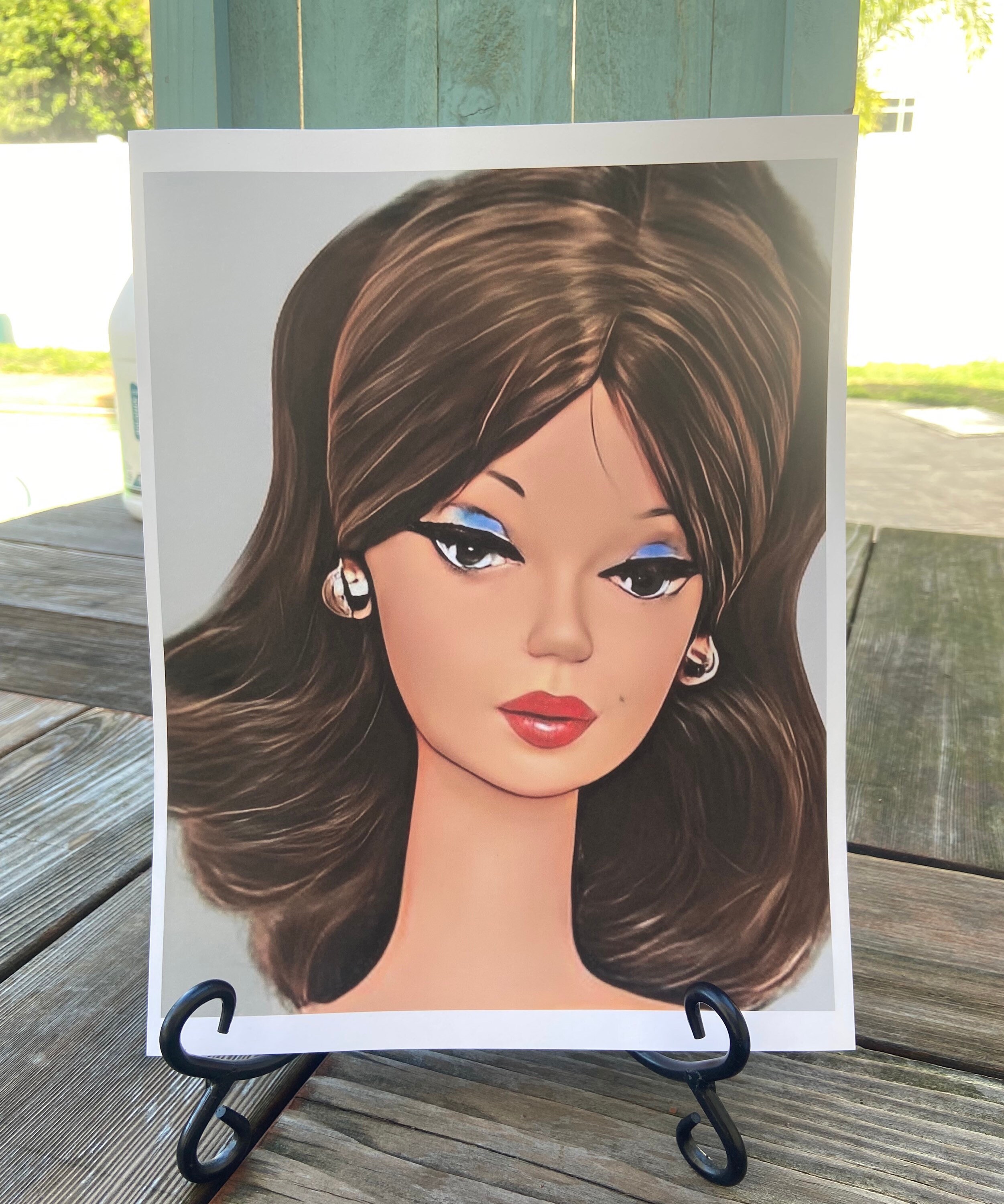 Retro Brunette Barbie Portrait Art Print 8x10 Silkstone Beauty - Etsy