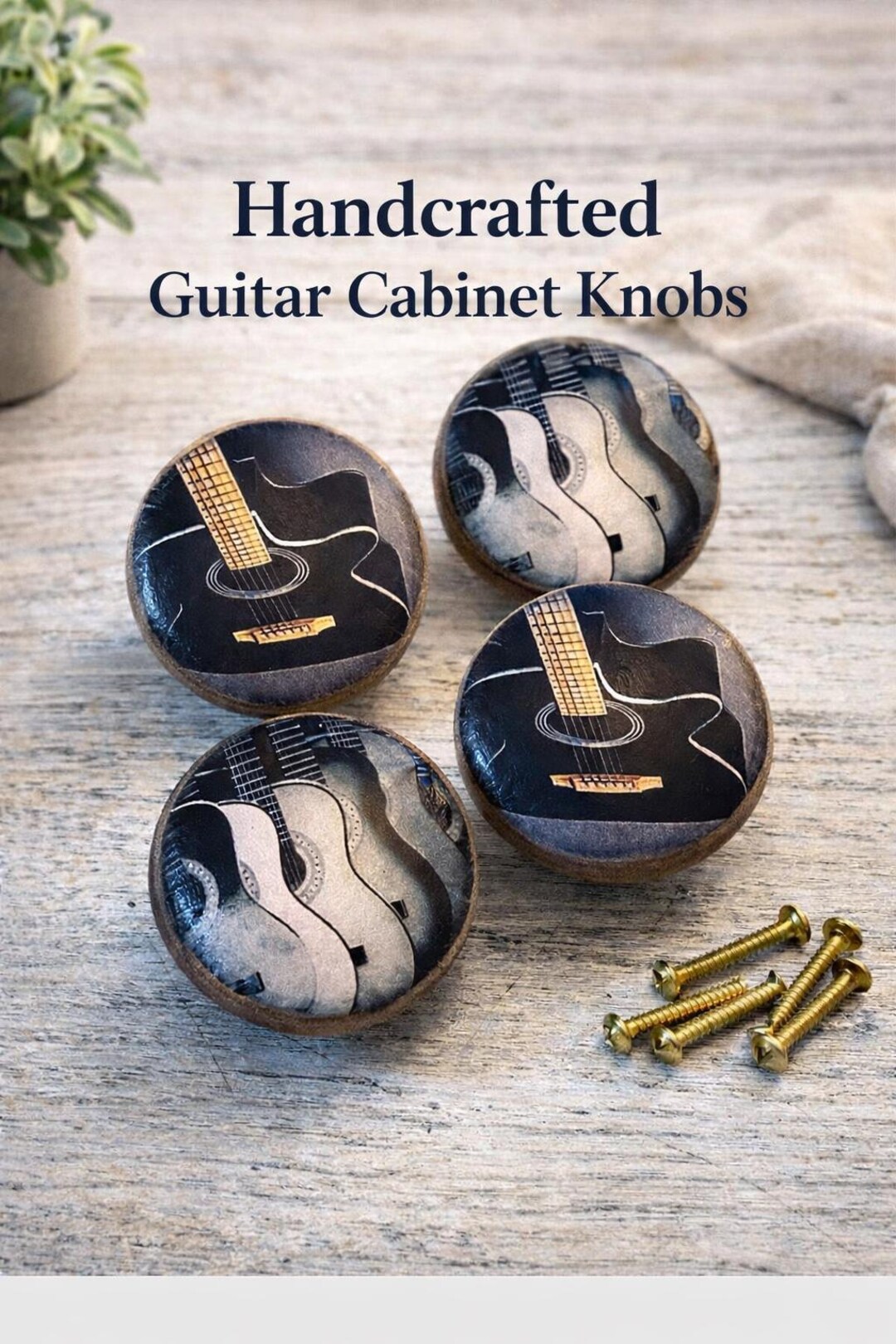 Handcrafted Guitar Wood Drawer Pulls – Rustic Cabinet Hardware Set - Etsy