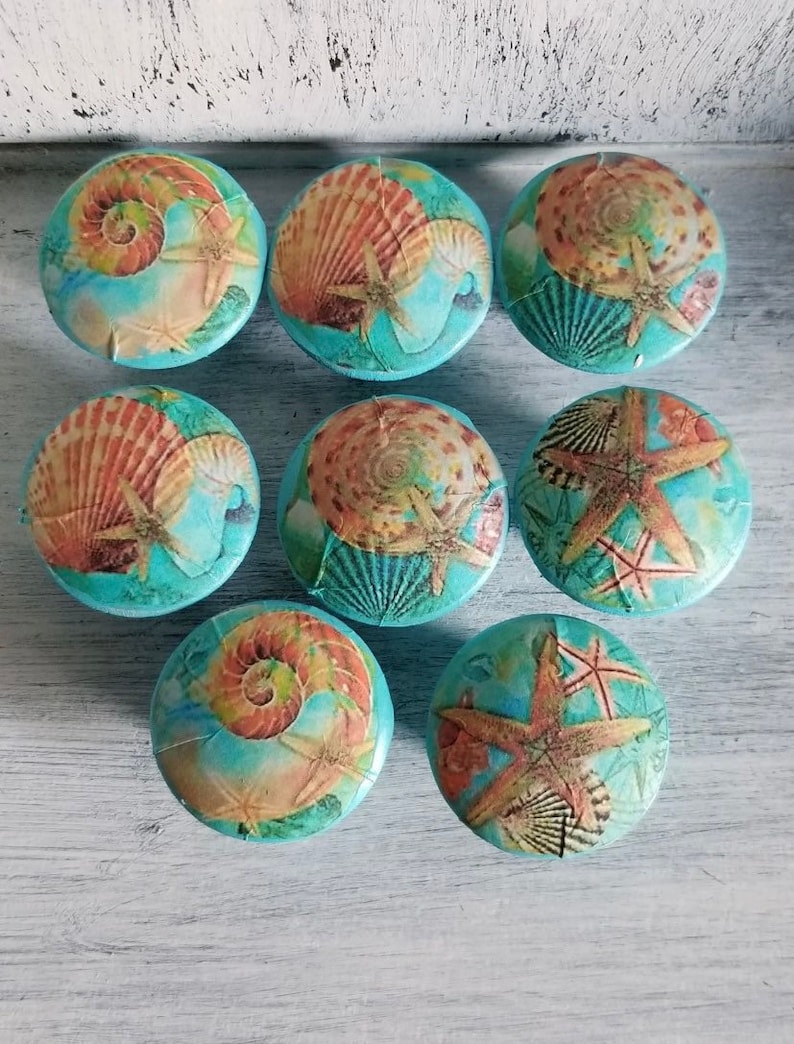 Coastal Cottage Handmade Wood Cabinet Knobs Drawer Pulls -furniture ...