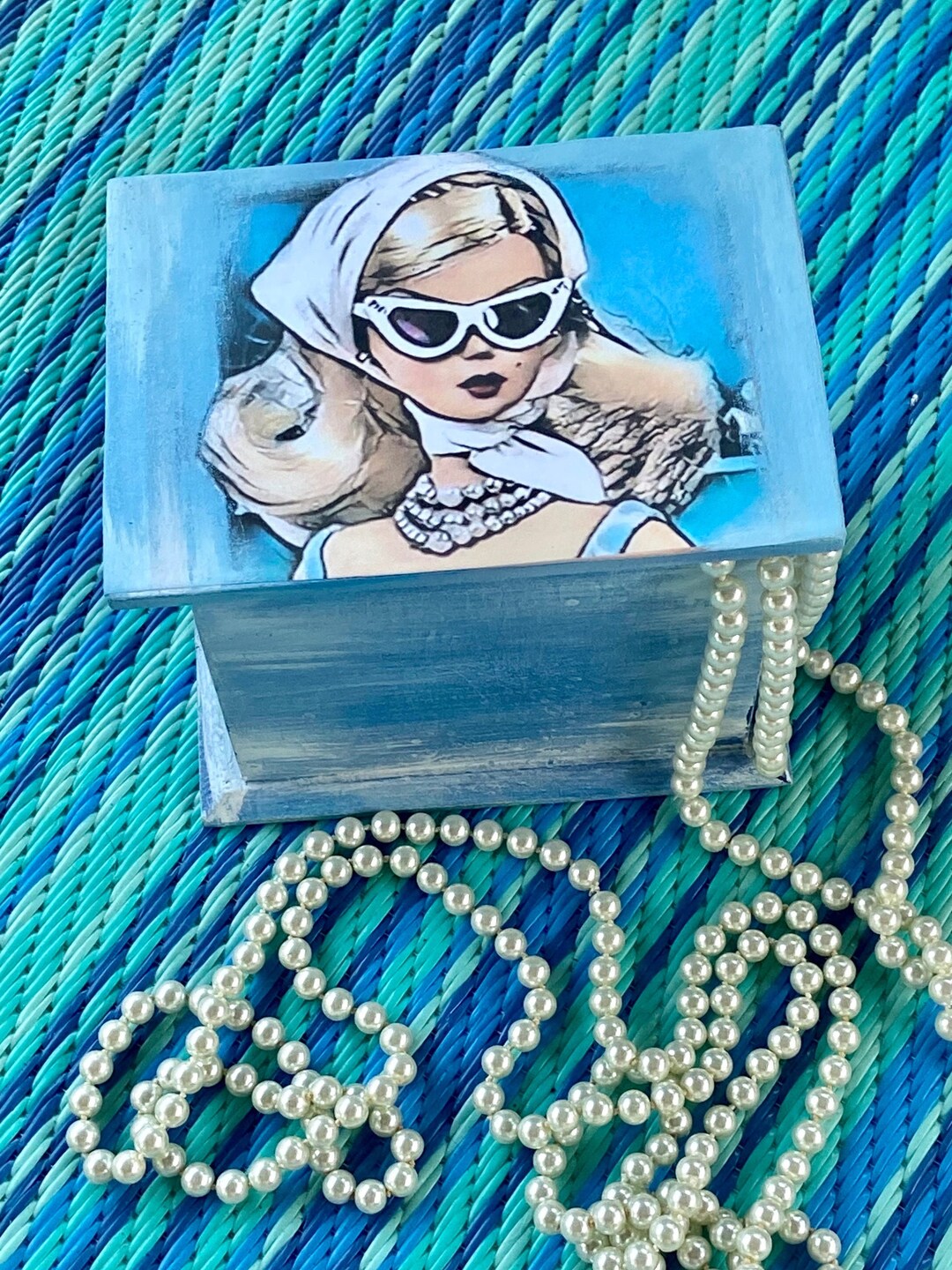Retro Silkstone BARBIE Wood Jewelry Box Shabby Upcycled Handpainted ...