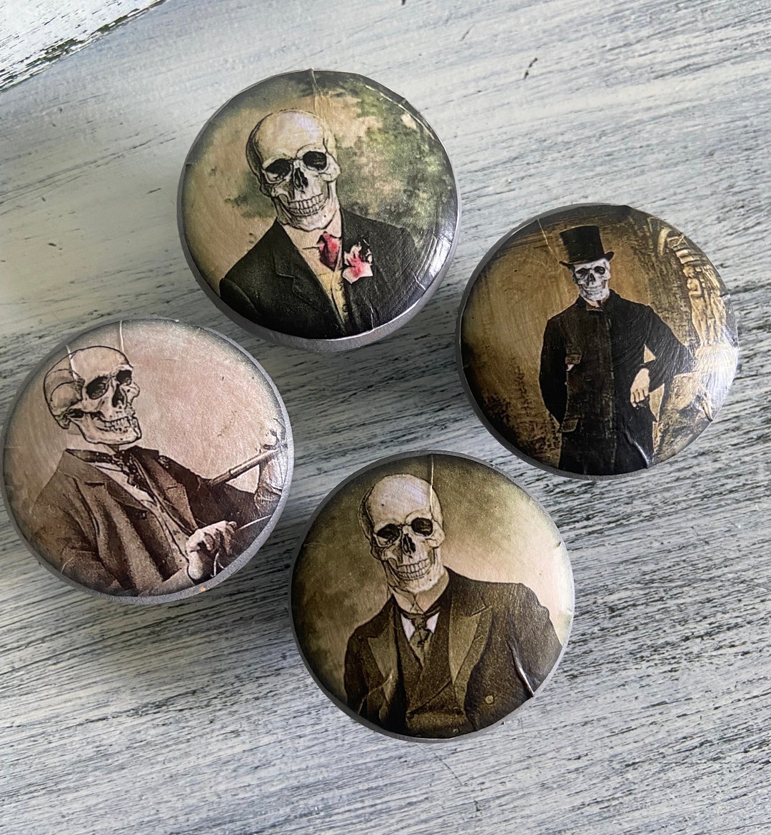 Gothic Gentleman Skeleton Skull Cabinet Knobs Drawer Pulls Set of 4 - Etsy