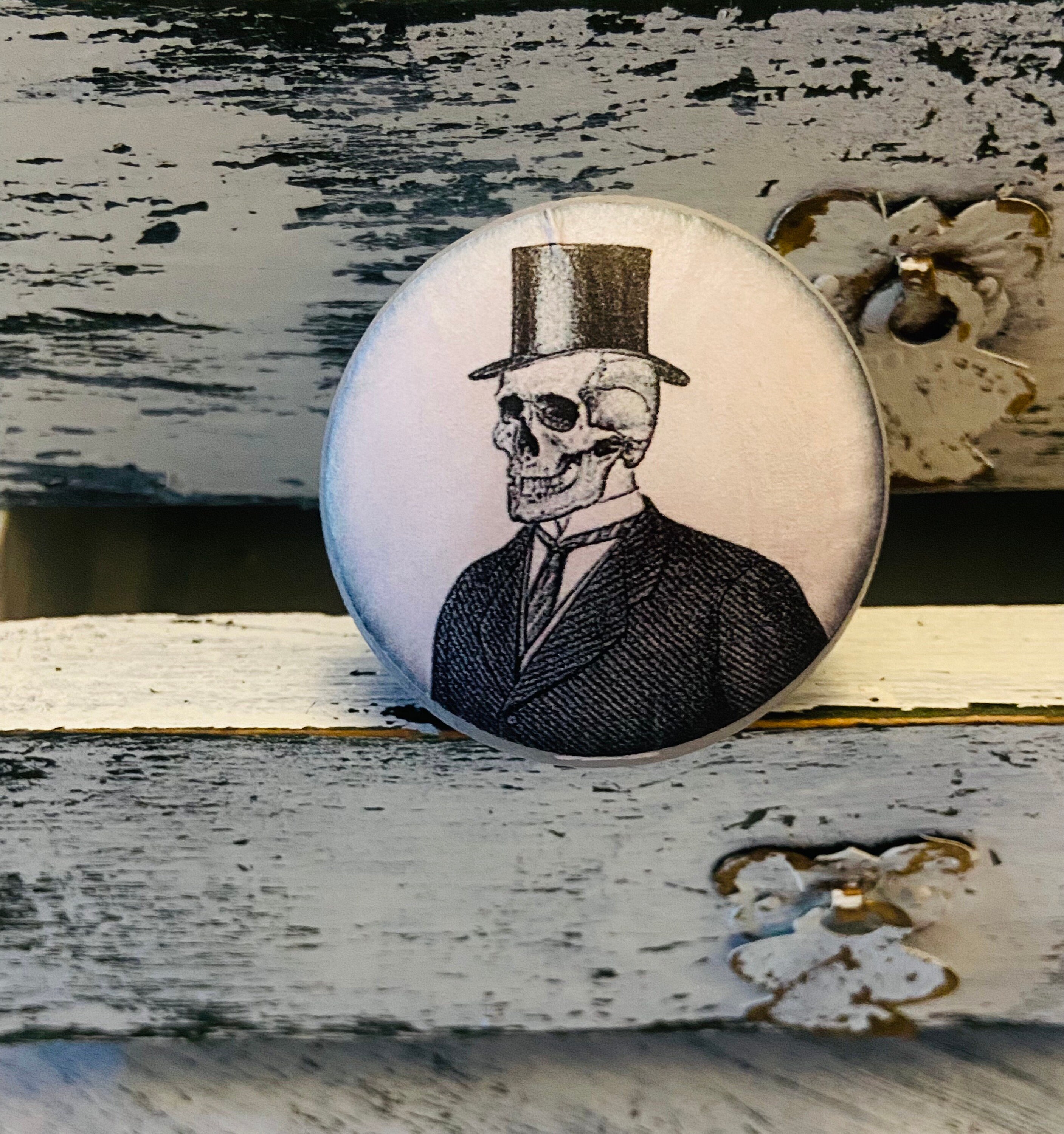 Gothic Gentleman Skeleton Skull Handmade Wood Cabinet Knobs - Etsy