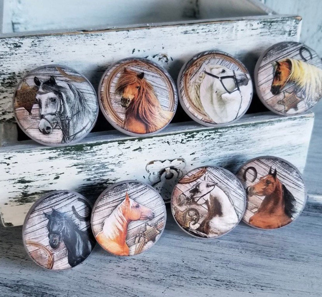 Horse Western Ranch Rustic Farmhouse Cabinet Knobs or Drawer Pulls Set of 8 - Etsy
