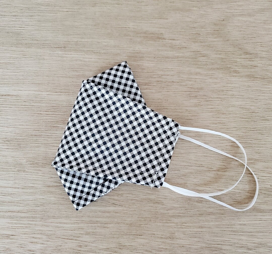 3D Origami Face Mask | Black White Gingham, | 2 Layer Mask| Quality ...