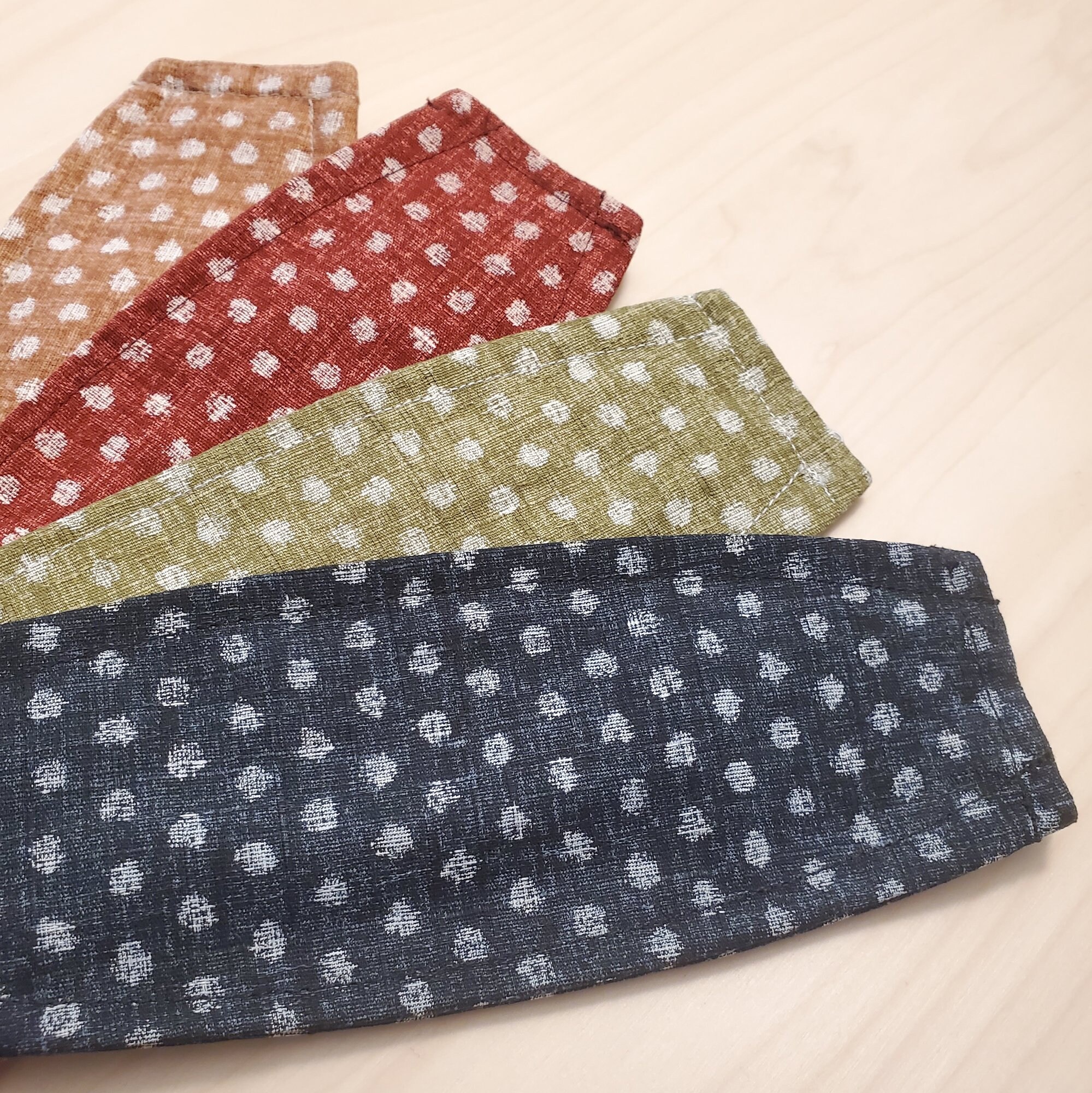 Origami Mask Japanese Dobby Dots in Almost Black - Etsy Canada