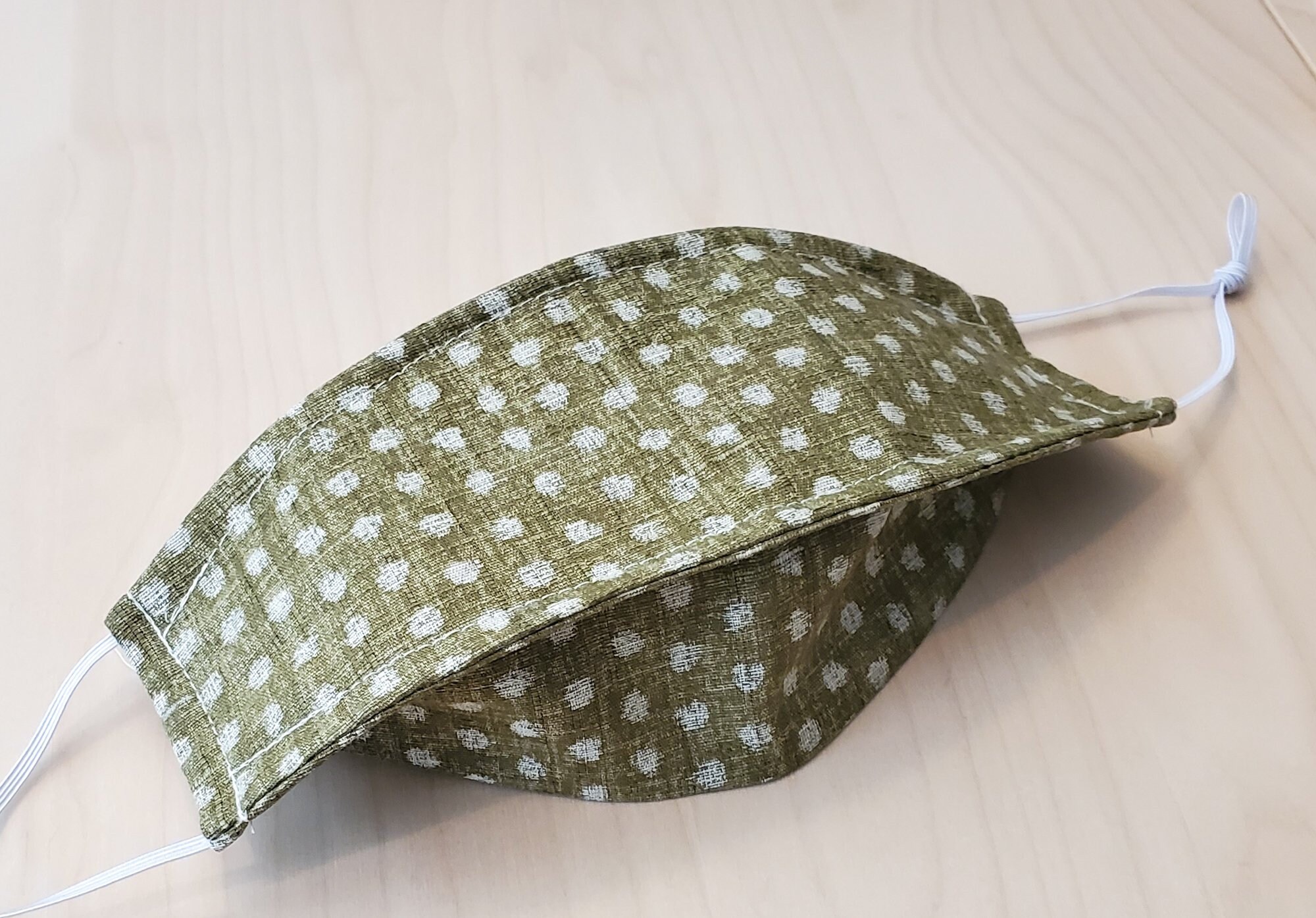 3D Origami Face Mask |dobby Green Dots | Japanese Textiles | Quality ...