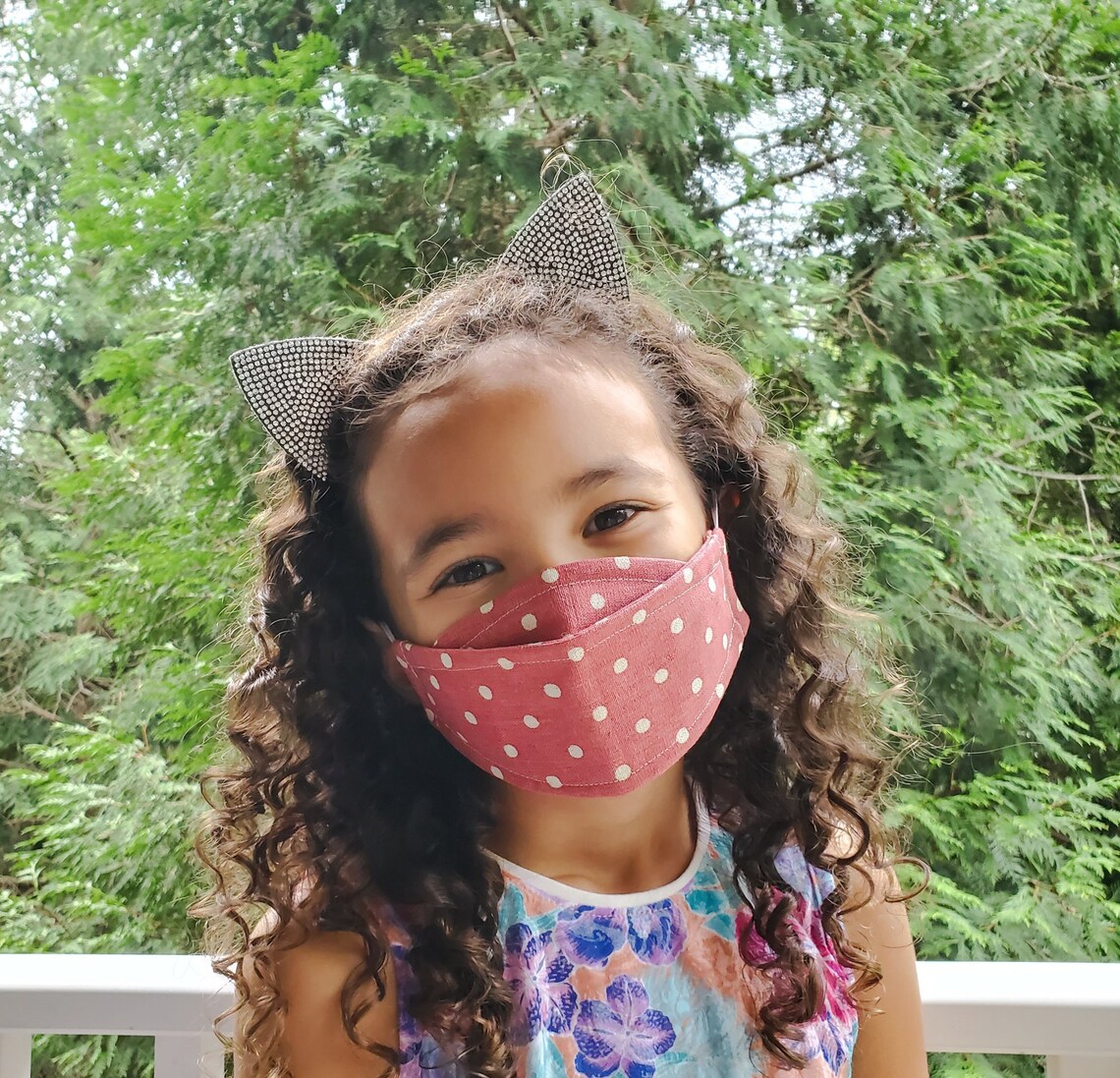 Origami Mask - Japanese Dobby Dots in Almost Black - Etsy Canada
